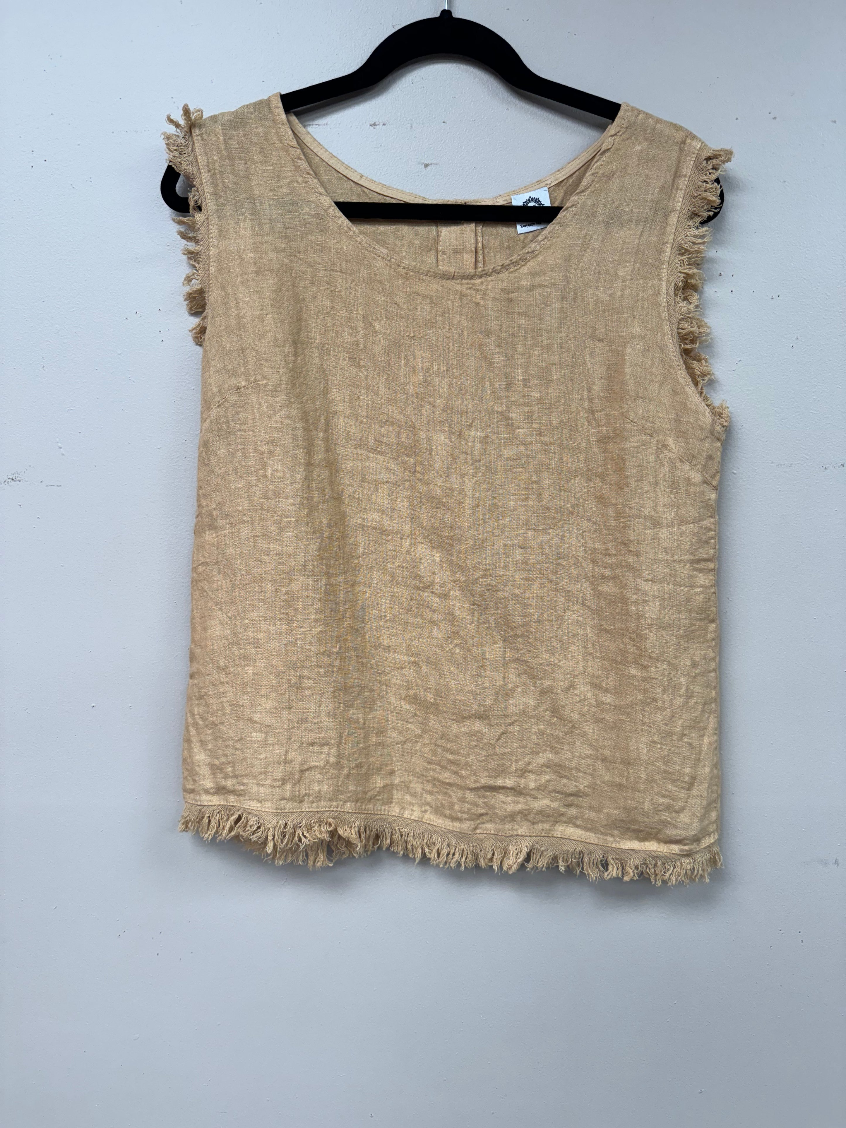 Italian linen distressed hem tank top. Meo Meli V4448. – Southern ...